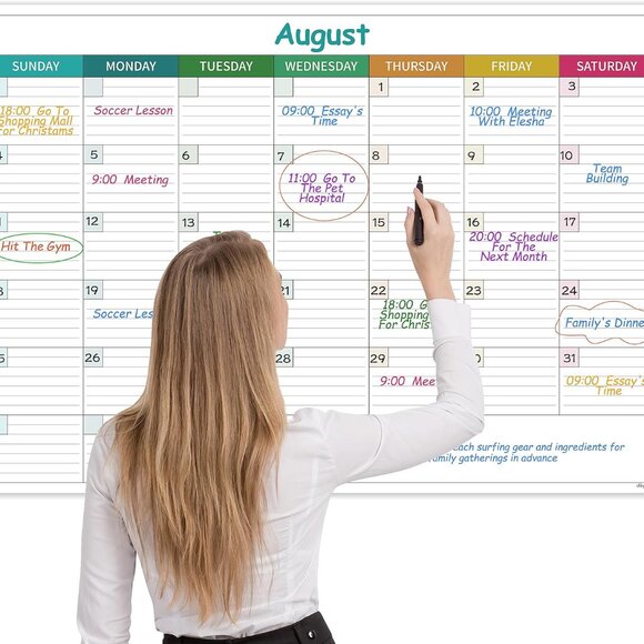 Wall Decor | Large Dry Erase Calendar For Wall Undated Dry Erase ...